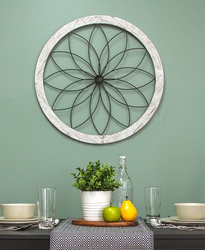 Stratton Home Décor Stratton Home Decor Flower Metal and Wood Art Deco ...