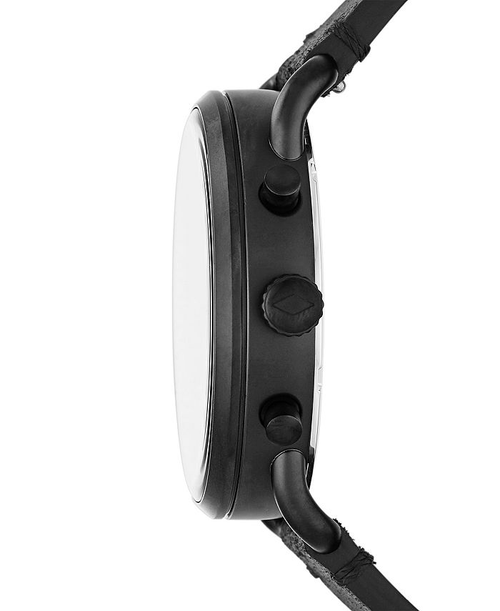 Fossil Men's Chronograph Commuter Black Leather Strap Watch 42mm - Macy's