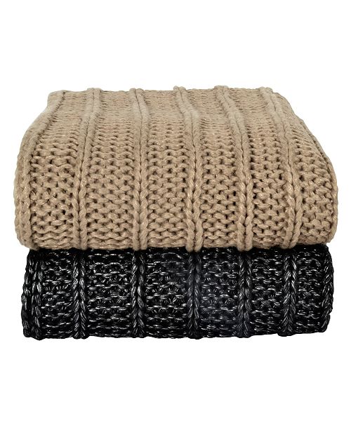 Michael Aram Gold Rib Knit Rib Beaded Throw & Reviews - Blankets ...