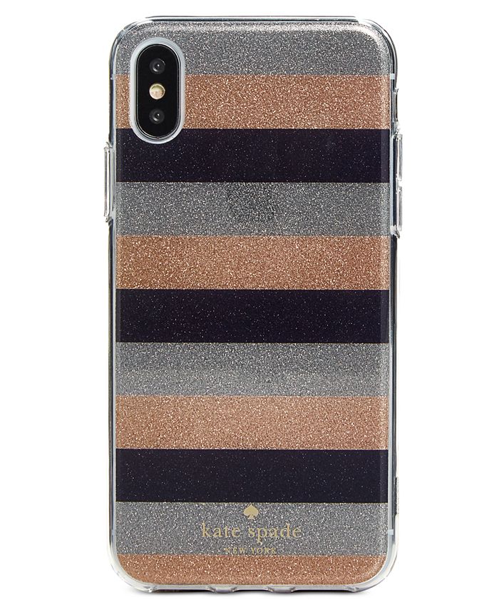 kate spade new york Glitter Stripe iPhone X Case - Macy's