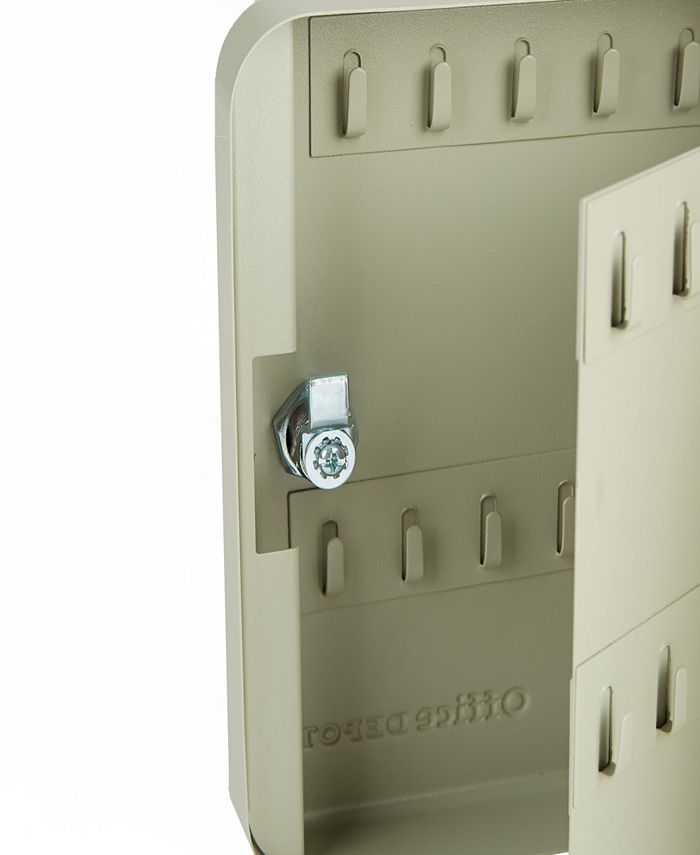 Mind Reader Secure Steel Key Box with Lock and Hooks, Gray - Macy's