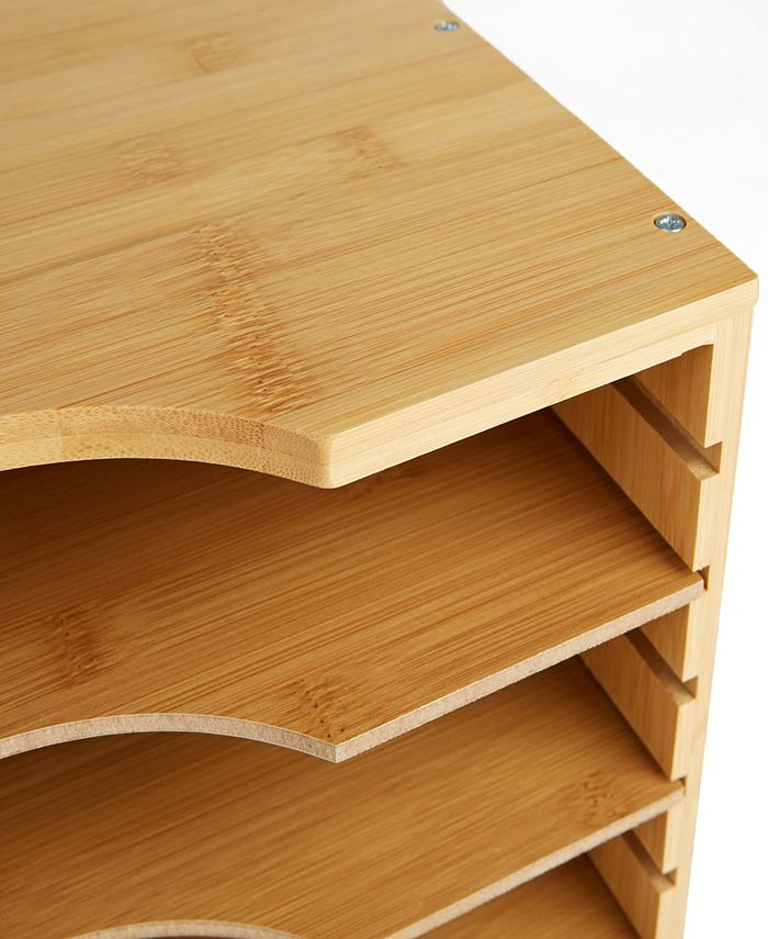 Mind Reader Vertical 4 Tier File Organizer Box, Bamboo Brown - Macy's