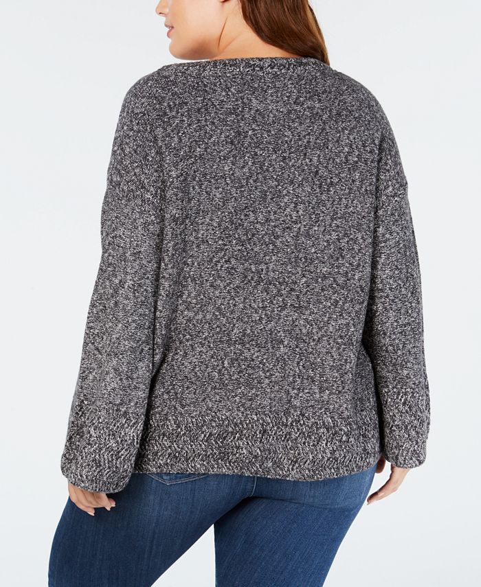 Style & Co Plus Size Relaxed Marled Sweater, Created for Macy's - Macy's