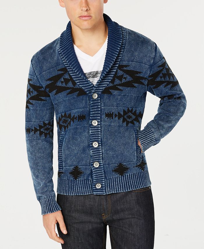American Rag Men's Geometric Shawl-Collar Cardigan, Created for Macy's ...