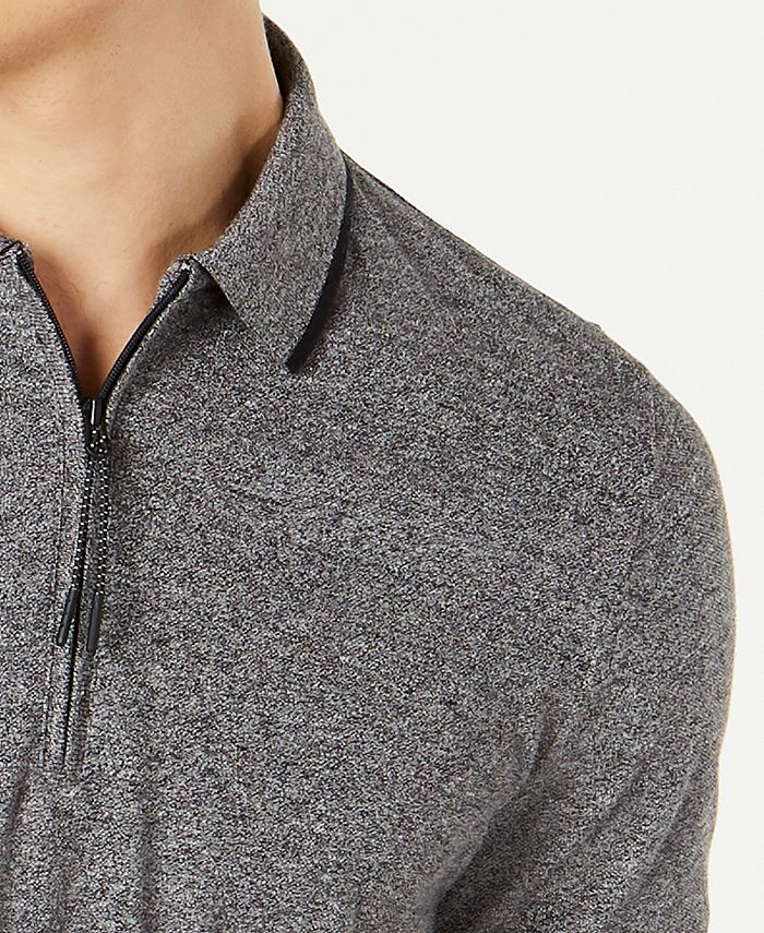 Kenneth Cole Men's Marled Zip Polo - Macy's