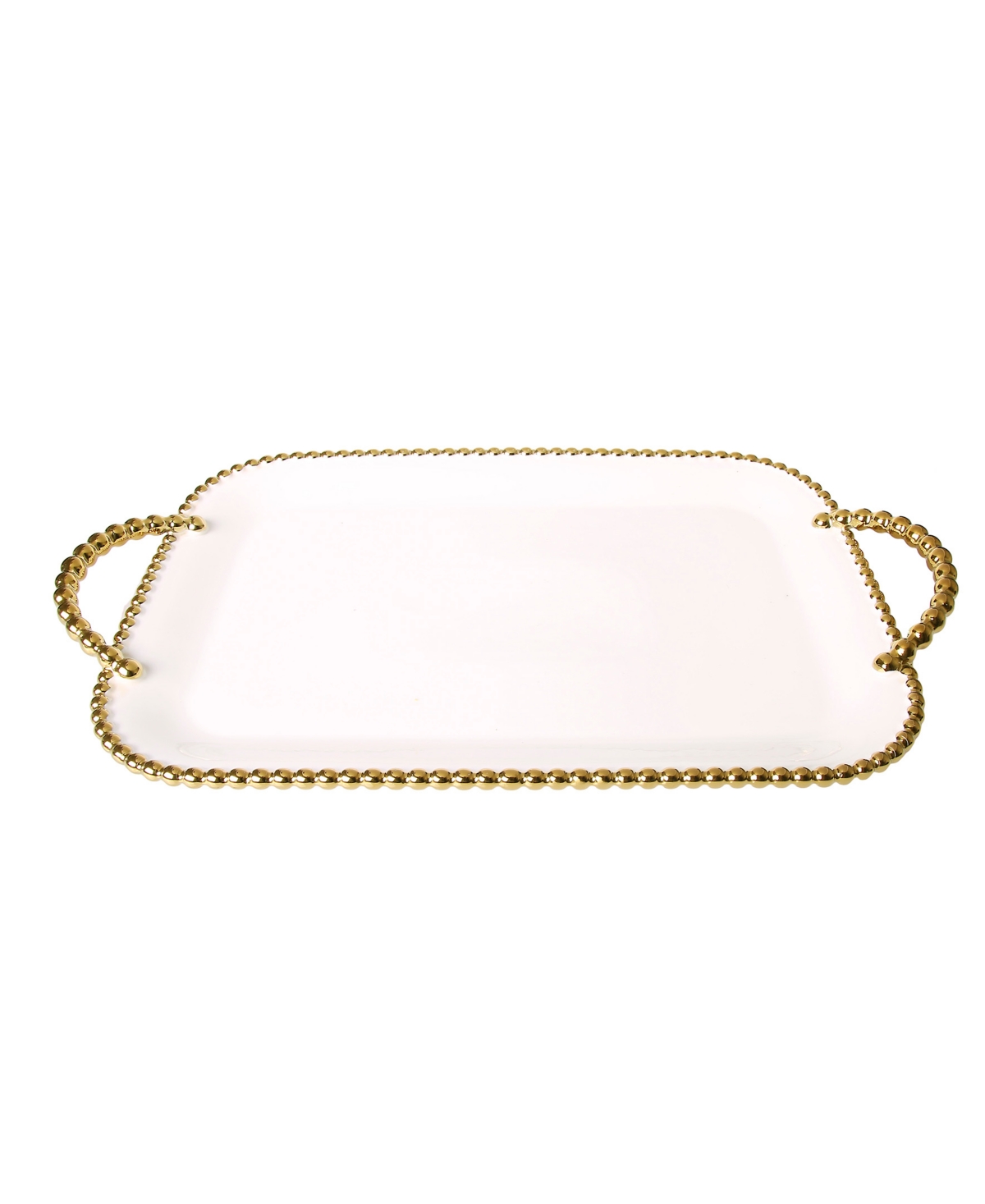 Click here for Classic Touch Porcelain Tray With Gold Beaded Bord... prices