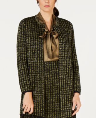 Kasper Metallic Open-Front Cardigan - Macy's