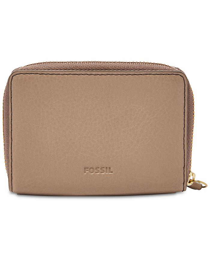 Fossil Fiona Suede & Leather Zip Coin Wallet - Macy's