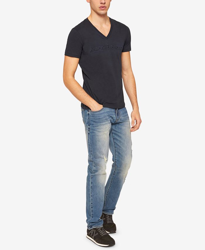 A|X Armani Exchange Men's Tonal Embossed Logo T-Shirt - Macy's