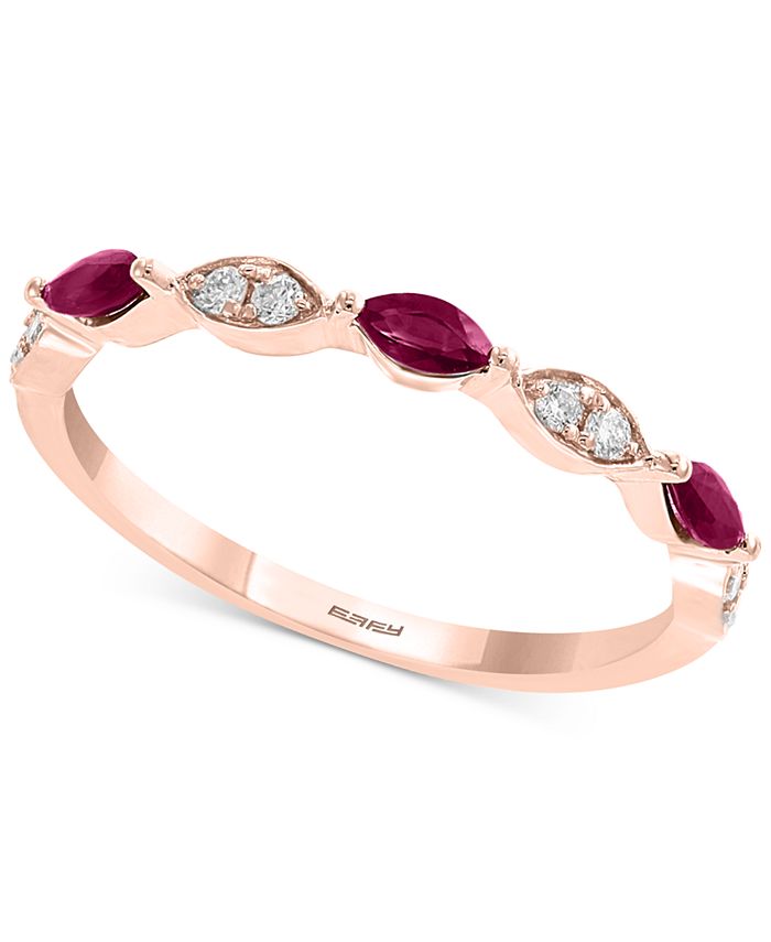 EFFY Collection Gemstone Bridal by EFFY® Ruby (1/4 ct. t.w.) & Diamond ...