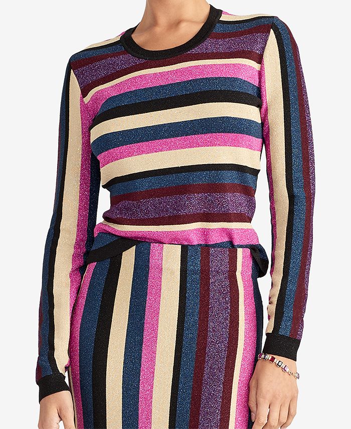 RACHEL Rachel Roy Metallic Strappy-Back Sweater, Created for Macy's ...