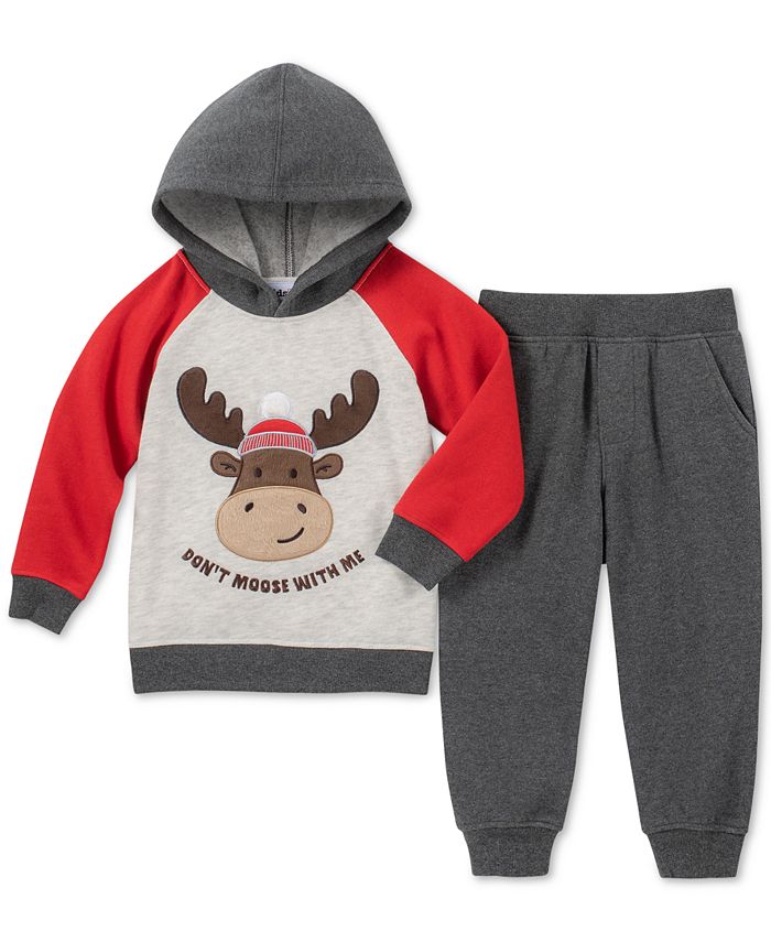Kids Headquarters Toddler Boys 2-Pc. Moose Hoodie & Pants Set - Macy's