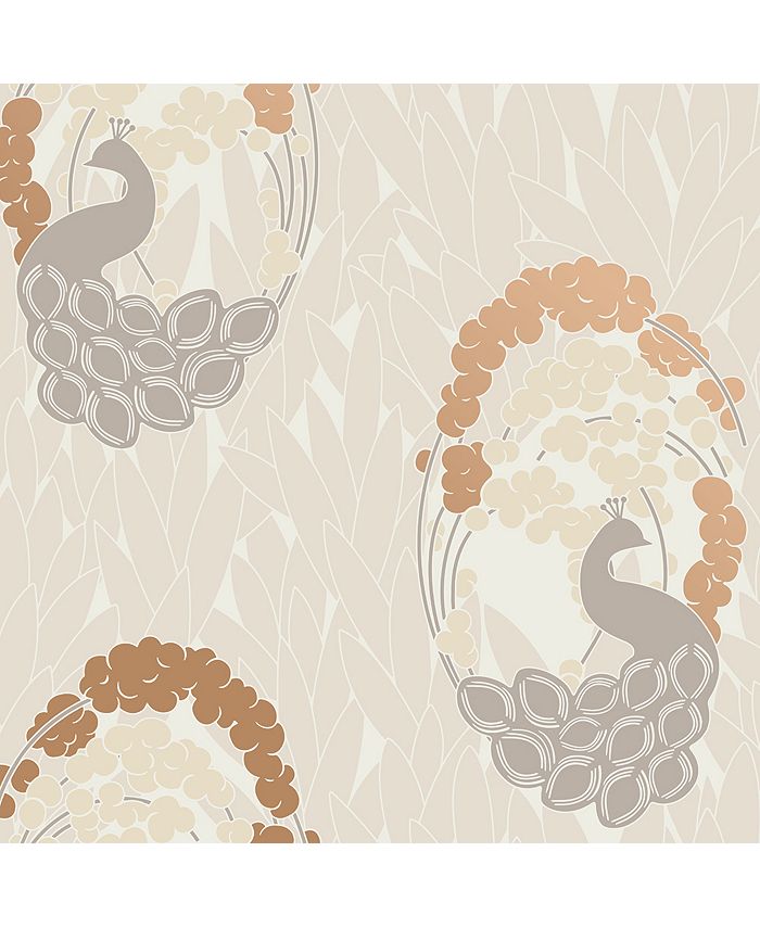 Tempaper Deco Peacock Self-Adhesive Wallpaper - Macy's