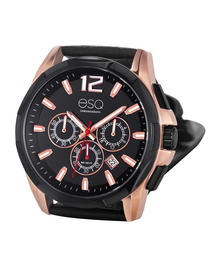 ESQ Men's Two-Tone Stainless Steel Chronograph Bracelet Watch, Black ...