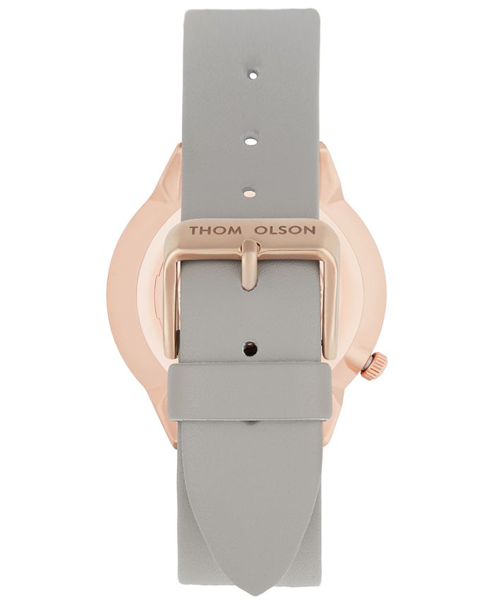 Thom Olson Women's Taupe Leather Strap Watch 34mm - Macy's