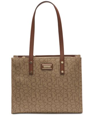 Calvin Klein Mallory Signature Faux-Leather Tote - Macy's