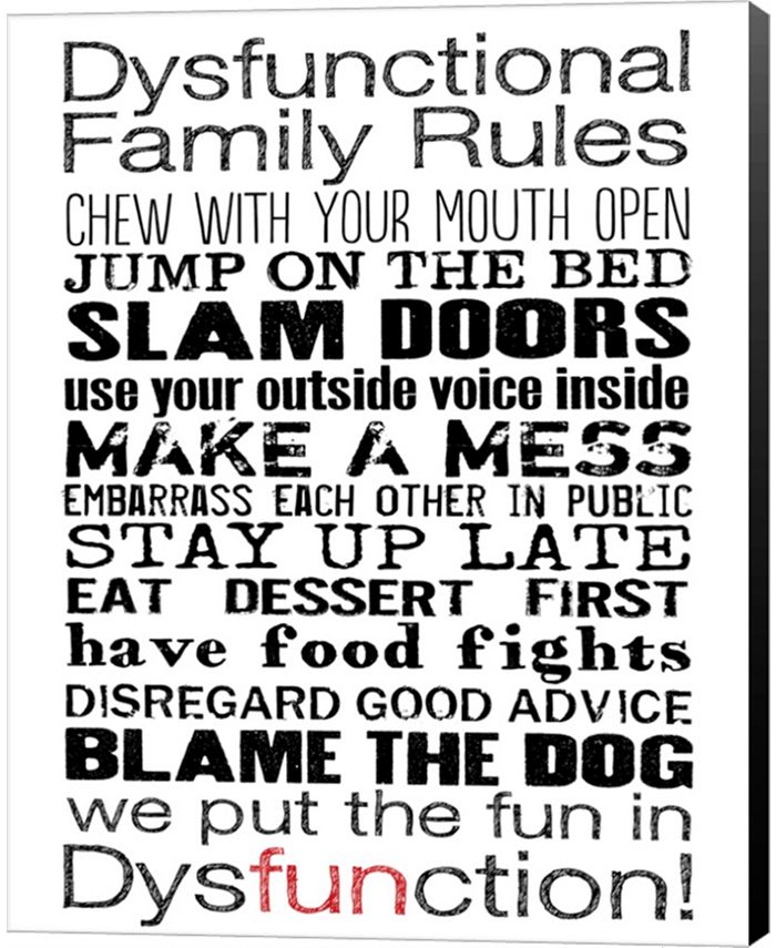Metaverse Dysfunctional Family Rules 3 By Louise Carey Canvas Art - Macy's