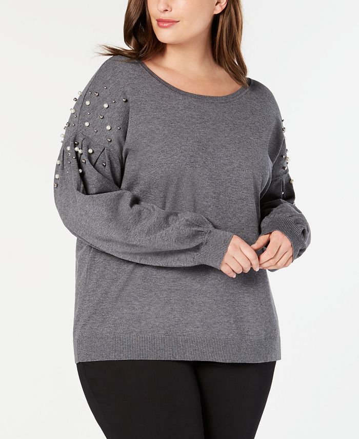 INC International Concepts I.N.C. Plus Size Embellished Sweater ...