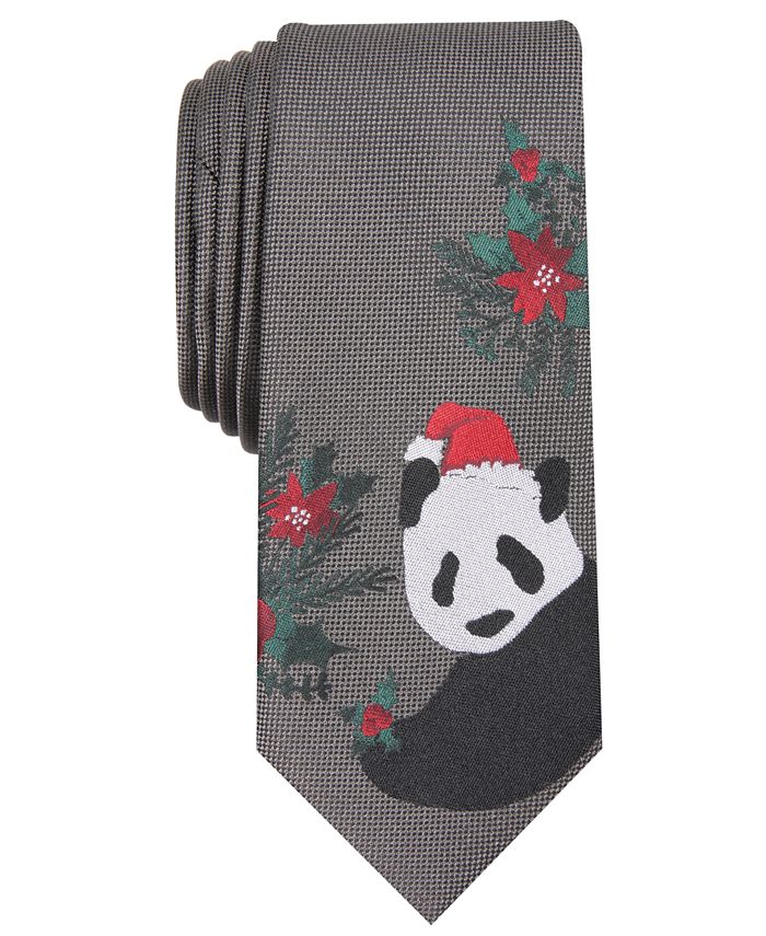 Bar III Men's Santa Panda Skinny Tie, Created for Macy's - Macy's