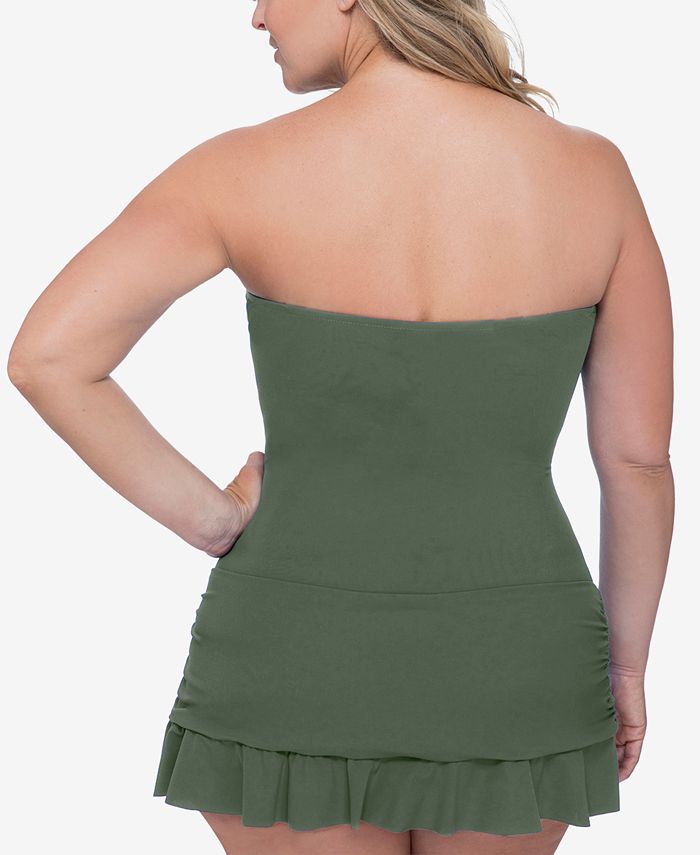 Profile by Gottex Plus Size Moto Ruched Swimdress - Macy's