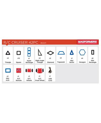 Magformers Cruisers 42 Piece Magnetic Construction Set - Macy's