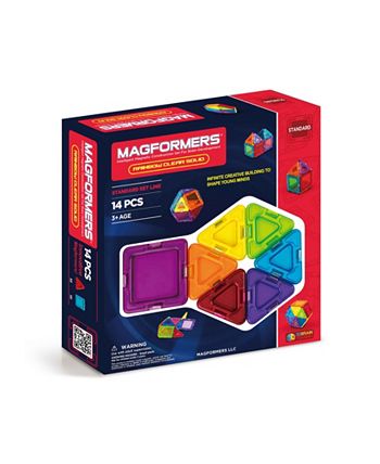 Magformers Solids Clear Rainbow 14 Piece Magnetic Construction Set - Macy's