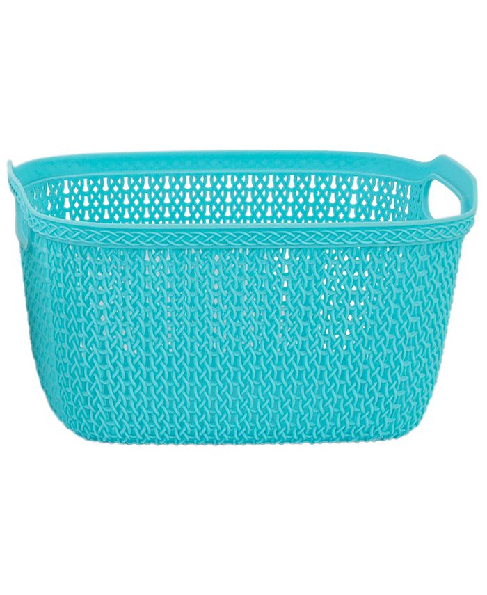 Home Basics Decorative Weave Plastic Basket - Macy's