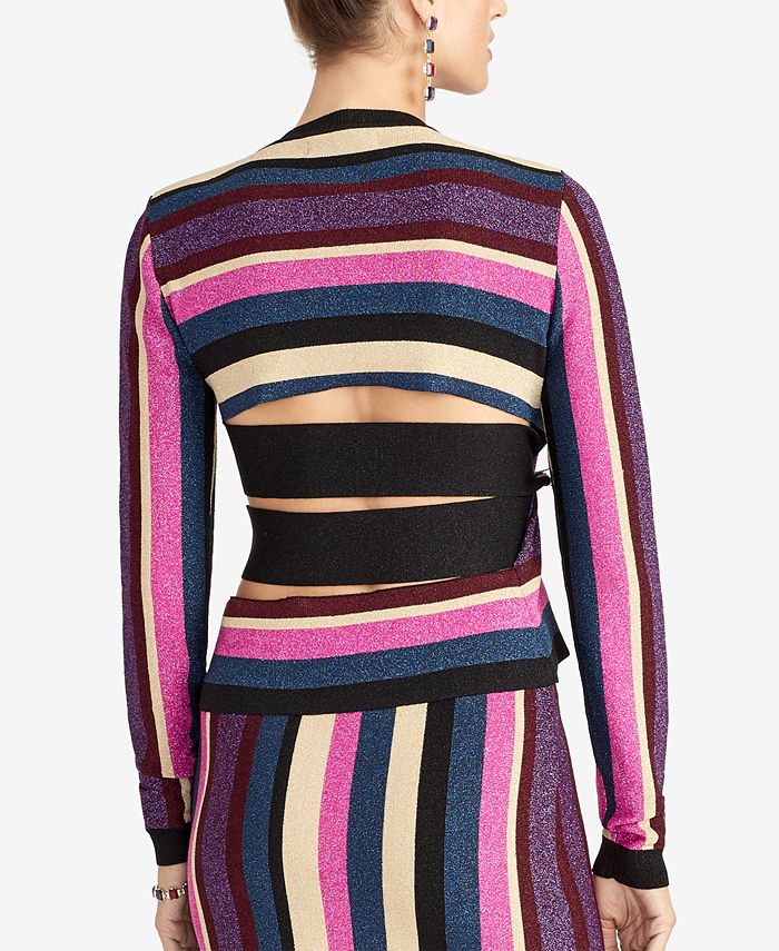 RACHEL Rachel Roy Metallic Strappy-Back Sweater, Created for Macy's ...