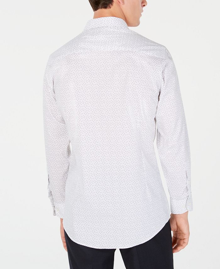 Bar III Men's Slim-Fit Stretch Scattered Dot-Print Dress Shirt, Created ...