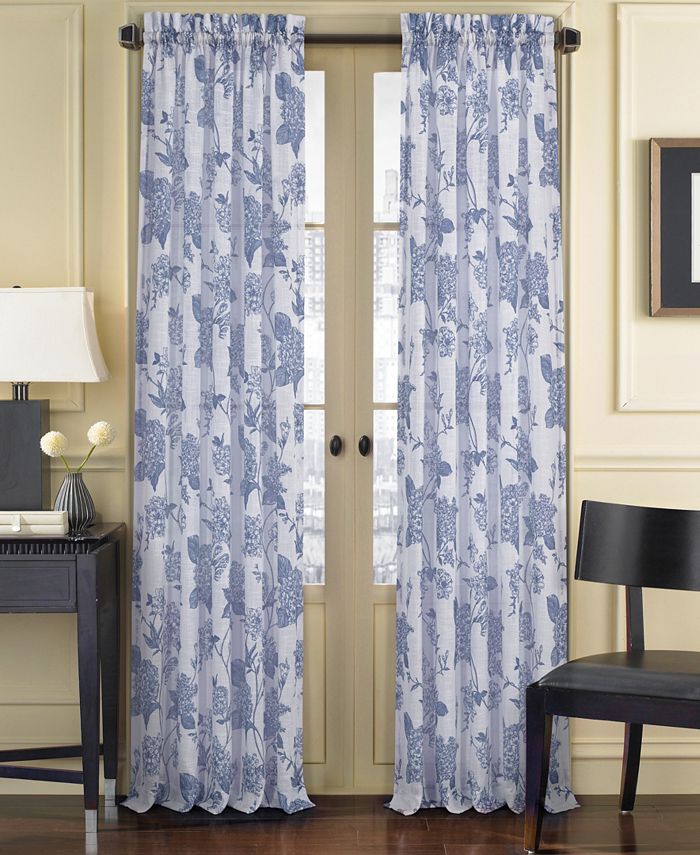J Queen New York Amanda Sheer Blue 50" x 63" Rod Pocket Panel - Macy's