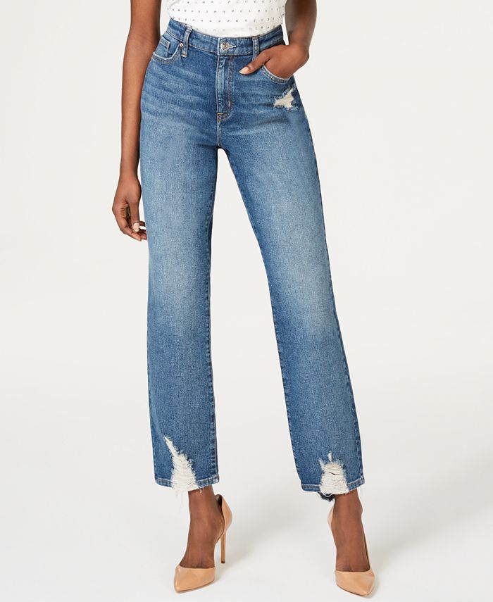 INC International Concepts I.N.C. High-Waisted Straight-Leg Jeans ...