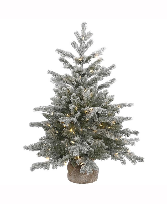 Vickerman 36 inch Frosted Sable Pine Artificial Christmas Tree With 100 ...