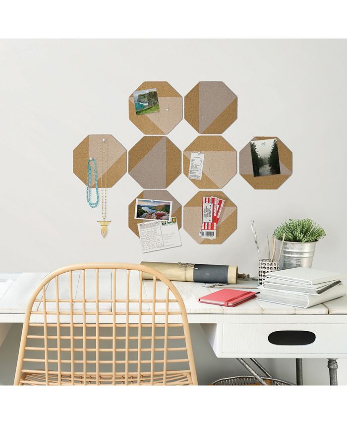 Brewster Home Fashions Cream And Taupe Octagon Cork Organizer Shapes ...