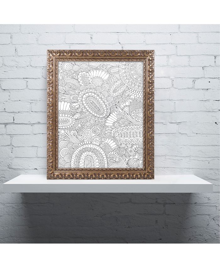 Trademark Global Hello Angel 'Doodles All Over 2' Ornate Framed Art, 16 ...