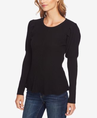 CeCe Cotton Puff-Sleeve Sweater - Macy's