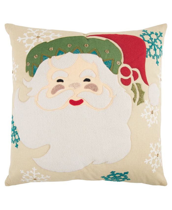 Rizzy Home 20" x 20" Santa Clause Poly Filled Pillow - Macy's