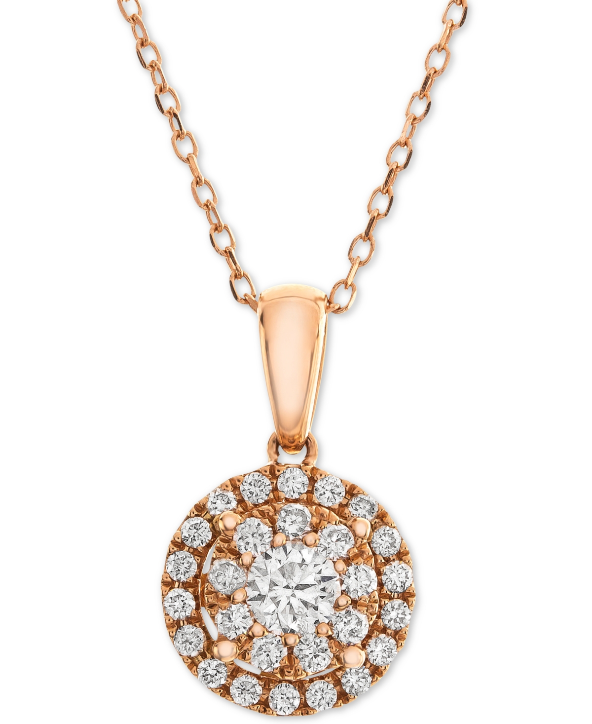 Click here for Diamond Halo Adjustable Pendant Necklace (1/2 ct.... prices