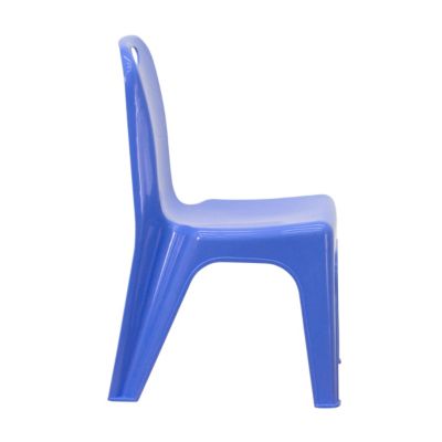 Blue Plastic Stackable School Chair With Carrying Handle And 11'' Seat ...