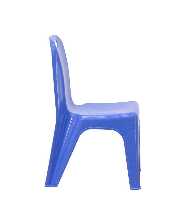 Flash Furniture Blue Plastic Stackable School Chair With Carrying ...
