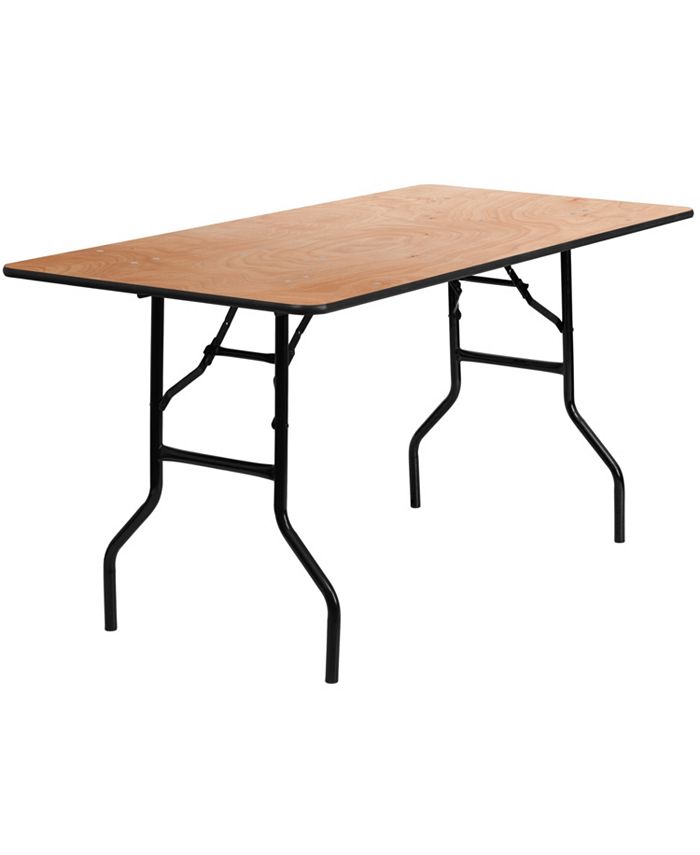Flash Furniture 30'' X 60'' Rectangular Wood Folding Banquet Table With ...