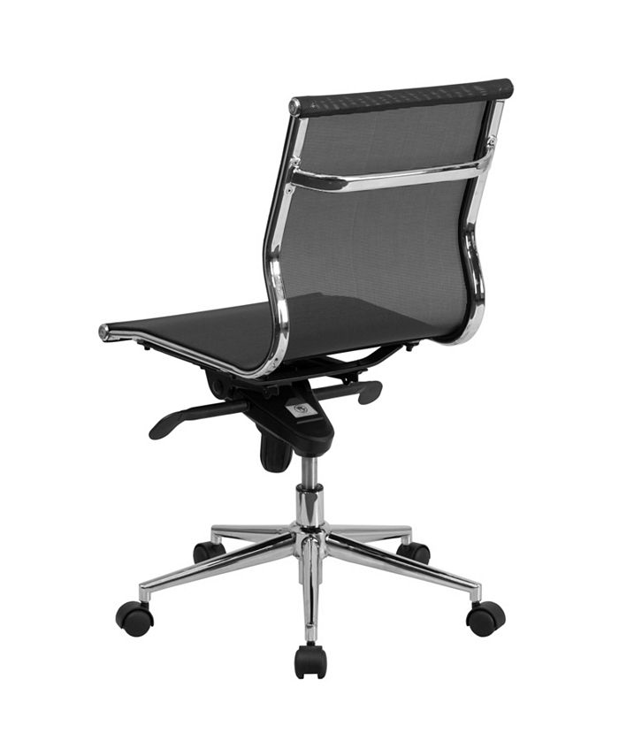 Flash Furniture Mid-Back Transparent Black Mesh Executive Swivel Chair ...