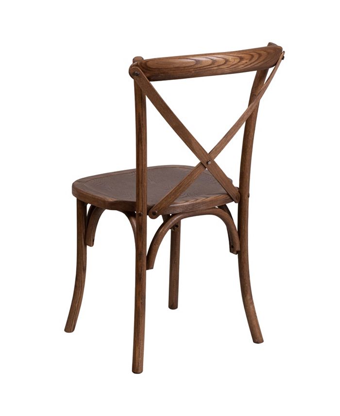 Flash Furniture Hercules Series Stackable Pecan Wood Cross Back Chair