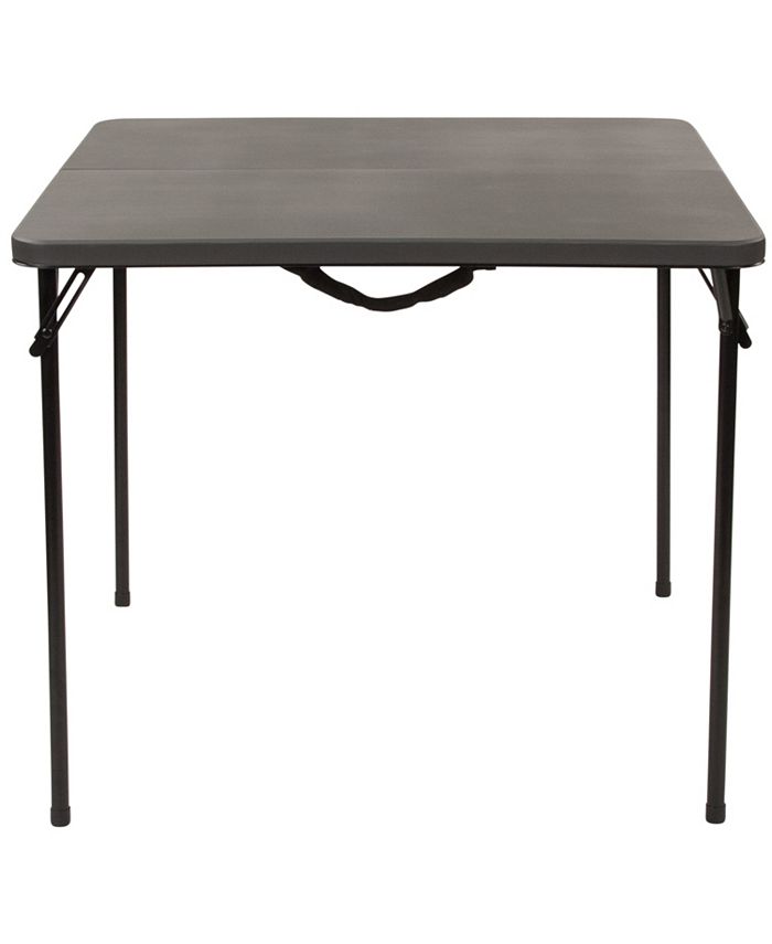 Flash Furniture 34'' Square Bi-Fold Dark Gray Plastic Folding Table ...