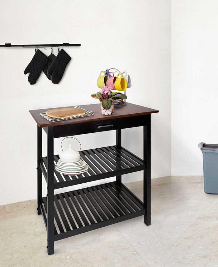 Yu Shan Kitchen Island with Solid Wood - Macy's