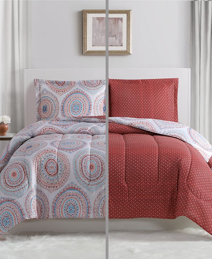 Pem America Medali 3 Pc Reversible Full Queen Comforter Set Created
