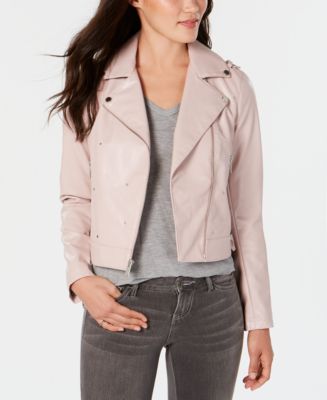 French Connection Studded Faux-Leather Moto Jacket - Macy's
