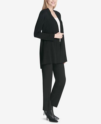 Calvin Klein Open-Front Logo Cardigan - Macy's