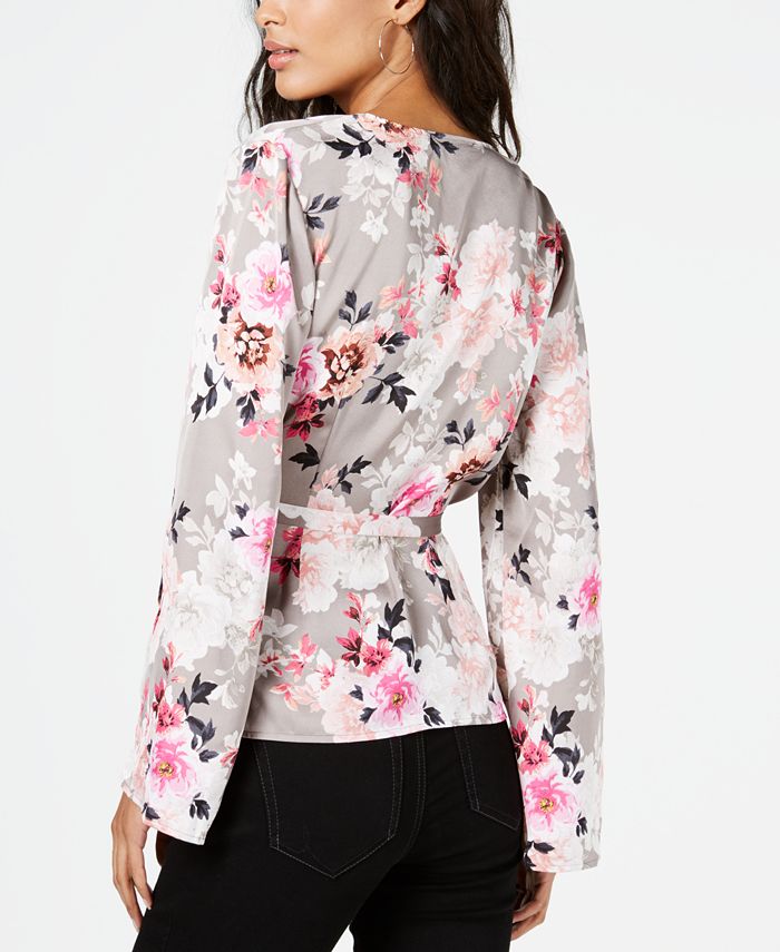INC International Concepts I.N.C. Floral Wrap Blouse, Created for Macy ...