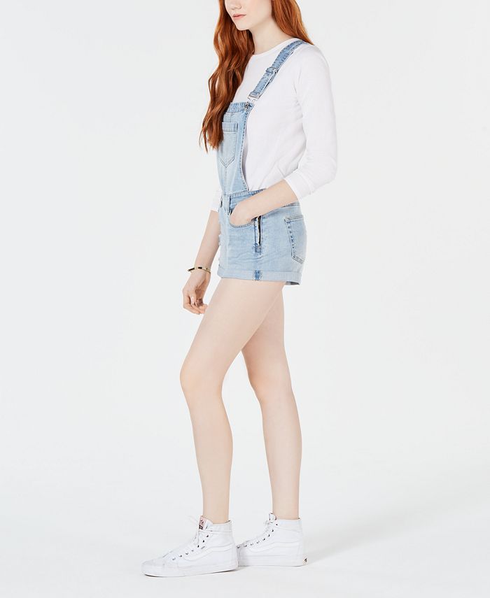 Dollhouse Juniors' Cuffed Denim Shortalls, Created for Macy's - Macy's