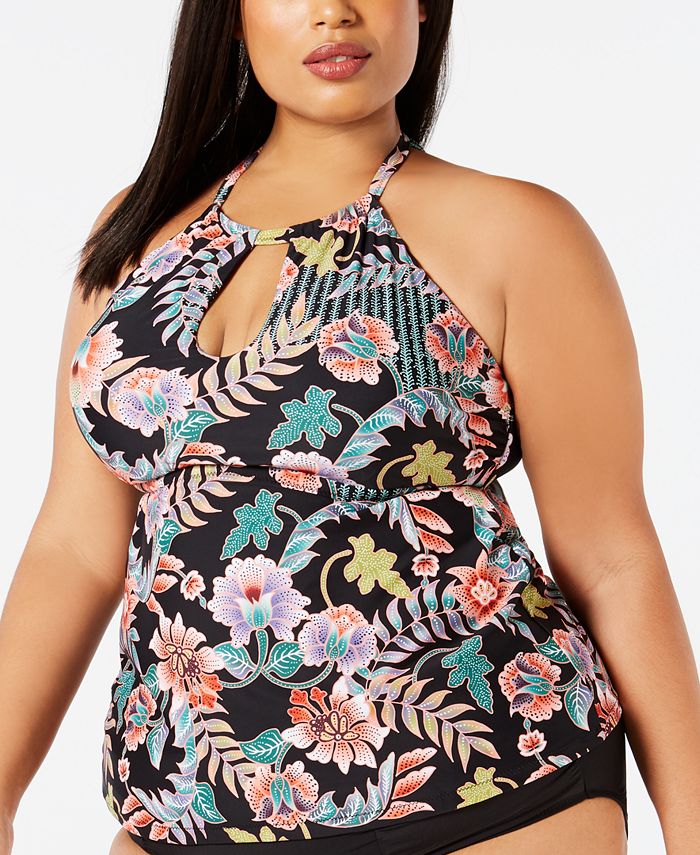 Raisins Curve Trendy Plus Size Juniors' Rosalie Floral-Print Tankini ... Raisins Curve Trendy Plus Size Juniors' Rosalie Floral-Print Tankini ...